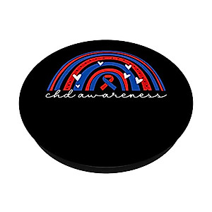 CHD Congenital Heart Defect Awareness Month Wear Red For CHD PopSockets Swappable PopGrip
