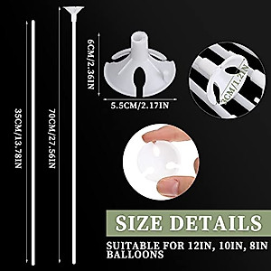 600 Pcs Plastic Balloon Sticks with Cups, Reusable Balloon Holder for Balloon Stand Birthday Christmas Party Wedding Anniversary Decoration(White)
