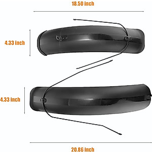 CYCROWN Electric Bike Fender for CycKnight, 4.3" Width PP Front and Rear Tires Bicycle Mud Guards, Fat Tire Mountain Bike Mudguards for Foldable Ebike