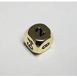 quEmpire Gaming Metal Backgammon Doubling Cube Dice/Gold Color / 16mm