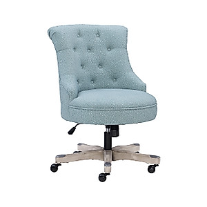 Linon Amzn0240 Talia Light Blue Office Chair, Gray