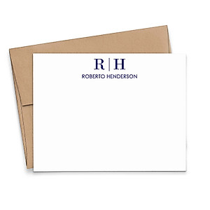 Personalized Two Letter Stationary Monogram Stationary Set FLAT NOTE CARDS, Personalized Monogram Stationery Set, Your Choice of Colors and Quantity