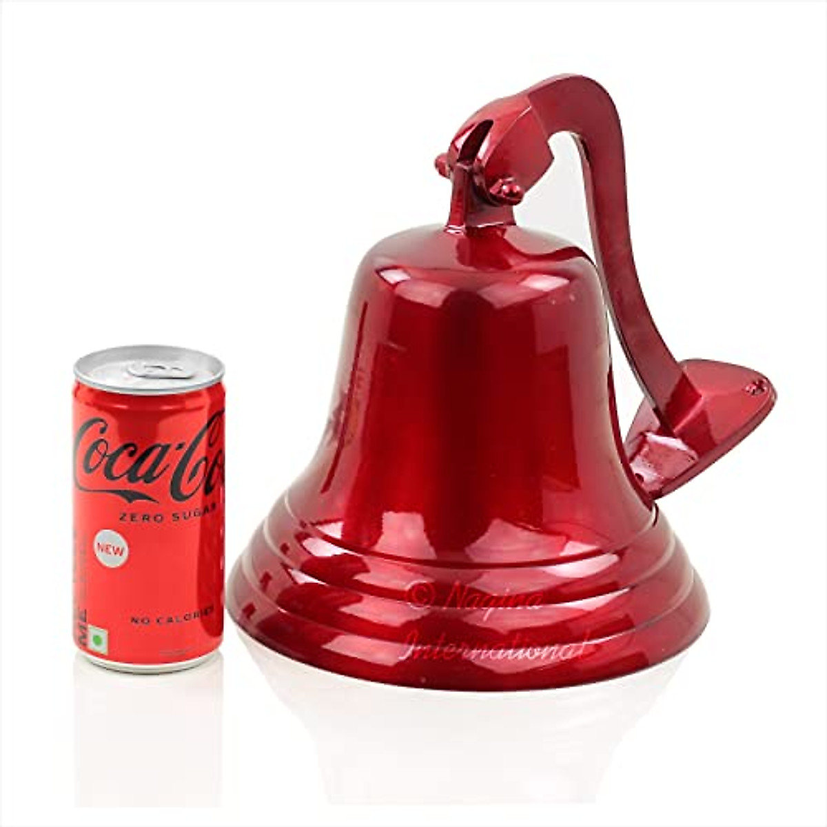 Navy's Nautical Ship's Aluminum Cast Premium Bell | Nursery Decor Gifts | Nagina International … (3 Inches, Red)