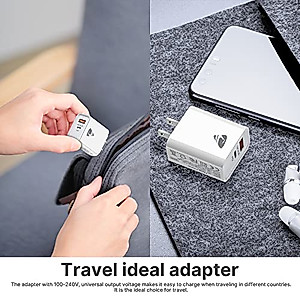 2Pack USB C Wall Charger Block,Aioneus 20W Dual Port Fast Charging Block,Power Delivery + QC3.0 Wall Plug USB C Charger Block for iPhone 14 13 12 Pro Max Mini 11 XR XS X 8, iPad, Samsung, Tablet