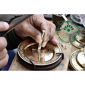 Art Of Handmade Moroccan Tea Tray Serving Cocktail Silver Handmade Fez Small Or Large Round (91113 Inches) (9 Inches)