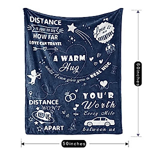 Long Distance Relationship Gifts, Soft Meaningful Boyfriend Blanket 1 Year for Boyfriend Birthday Gifts for Boyfriend Valentine Throw Blanket 60"×50"