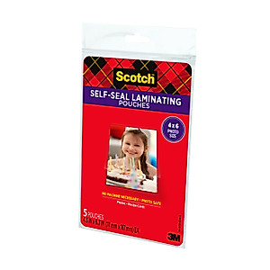3 Pack of 5 Scotch 4 x 6 Inches Self-Sealing Laminating Pouches