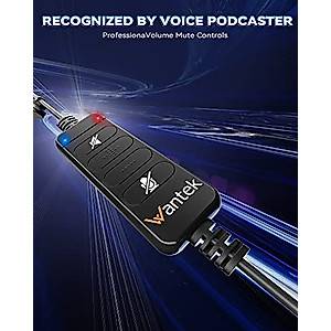 Wantek Corded USB Headsets Mono with Noise Cancelling Mic and in-line Controls, UC Business Headset for Skype, SoftPhone, Call Center, Crystal Clear Chat, Super Lightweight, Ultra Comfort (UC600)