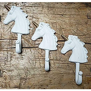 N?A for 3 Cast Iron Unicorn Towel Hanger Coat Hat Hooks Key Rack Hook Mythological Veryn Supplier for Home Décor