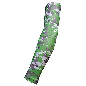SportsFarm NEW! Moisture Wicking Compression Arm Sleeve (Neon Green Gray Digital Camo, Large)