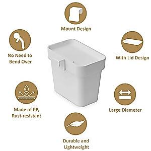 COZIMORE Small Trash Can,0.66 Gal/2.5L,Cabinet Trash Can,Kitchen Garbage Can Outside The Cabinet,Small Garbage Can with Lid,Food Waste Bin for Kitchen Gray