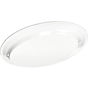 Carlisle FoodService Products ARR12002 Melamine Oval Platter, 12" Length x 8-1/2" Width x 1.07" Height, White, Large (Case of 12)