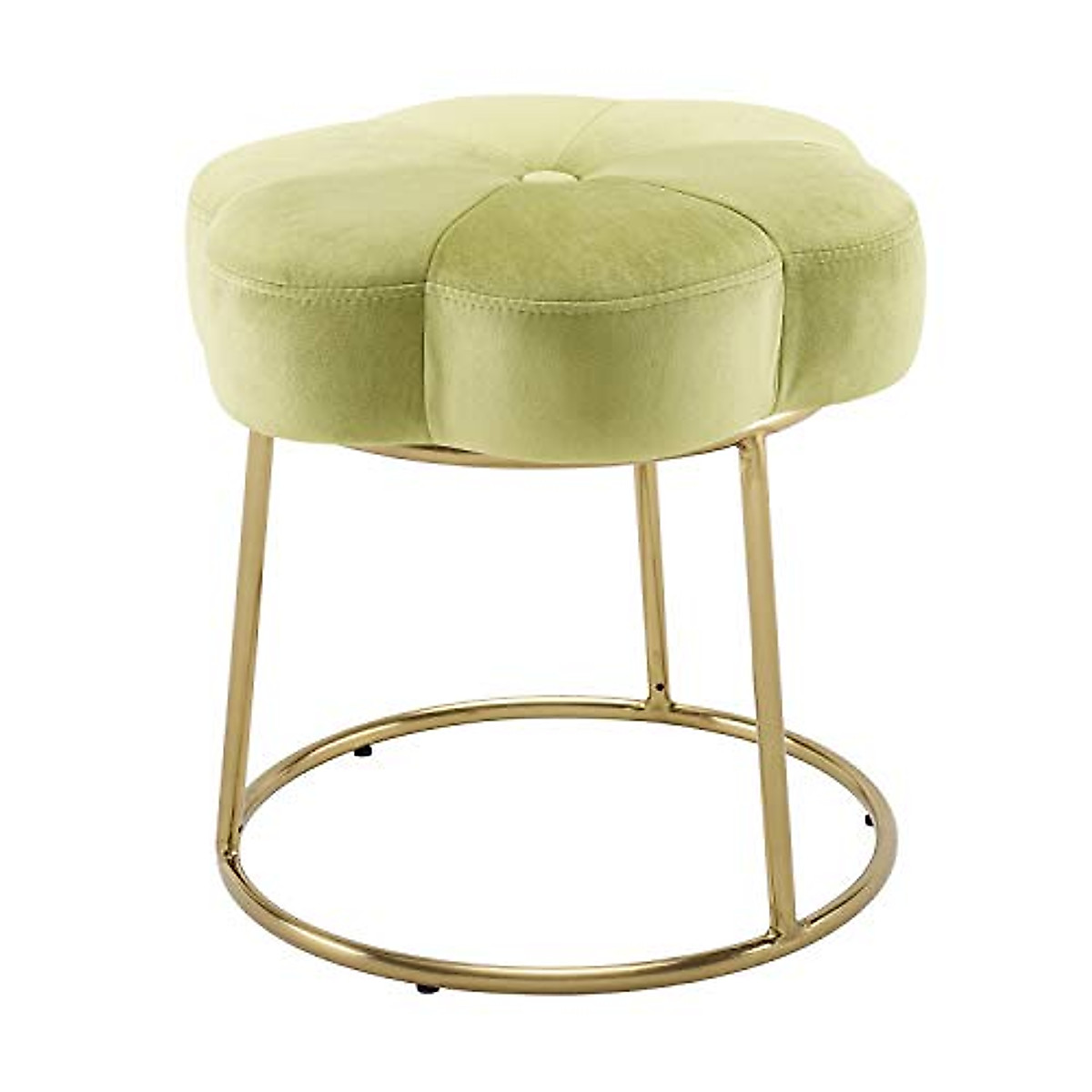Linon Light Green and Gold Vanity and Accent Talulah Stool