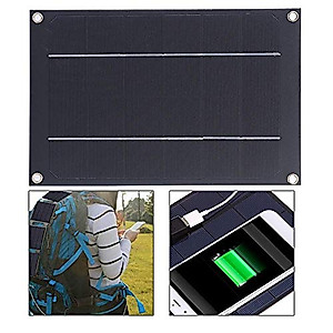 Alomejor Solar Panel Charger, 6W 6V Phone Solar Charger with USB Ports Portable Waterproof Foldable Solar Panel for Smart Phones Tablets Outdoor Travel