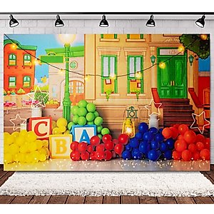 ABC Back to School Kindergarten Online Education Children Photography Background Birthday Party Decoration Background Curtain Photography Studio Props Vinyl (5x7ft)