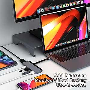 HyperDrive USB C Hub, Mac Type-C Dual Hub Adapter for MacBook Pro Air 13" 15" 16" iPad Pro, USB-C Devices, 7in2: USBC PD 100W 40Gbps, 4K HDMI, microSD/SD Card Reader, 2xUSB 3.1 Space Grey