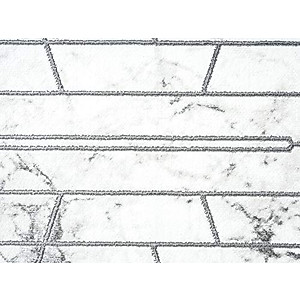 Abani Geometric Linear 5'3" x 7'6" (5x8) Rugs Living Room Area Rug - Modern Non-Shedding Marble White & Silver Abstract Lines Carpet