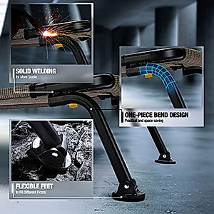 Veehoo Curved Cooling Elevated Dog Bed, Black Frame Outdoor Raised Dog Cot, Chew Proof Pet Bed with Washable & Breathable Textilene Mesh, Non-Slip Feet for Indoor & Outdoor, Medium, Brown, CWC2303A