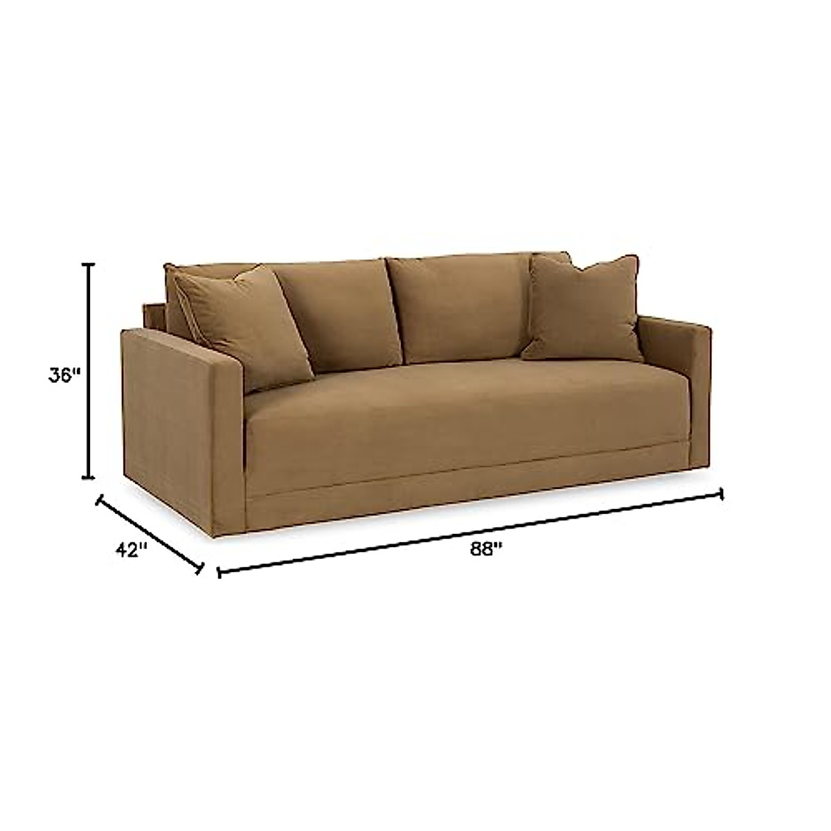 Signature Design by Ashley Lainee Modern Sofa with Throw Pillows, Light Brown
