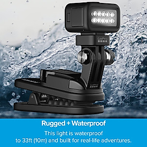 GoPro Zeus Mini Rechargeable LED Light Magnetic 360 Degree Swivel Clip Light with Brightness between 20 – 200 Lumens - Official GoPro Accessory (ALTSK-002)