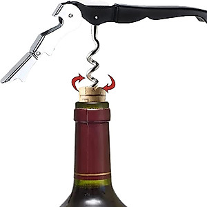 3 in 1 Wine Key, Corkscrew, Bottle Opener, Beer Opener, Wine Key for Bartenders, Corkscrews for Wine Bottles, Waiters Corkscrew and Foil Cutters for Sommeliers, Waiters and Bartenders, Black