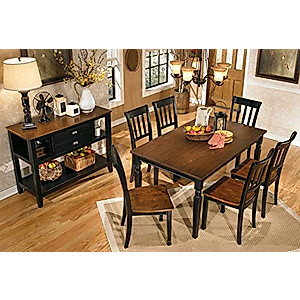 Signature Design by Ashley Owingsville Modern Farmhouse Dining Room Side Chair, 2 Count, Black and Brown