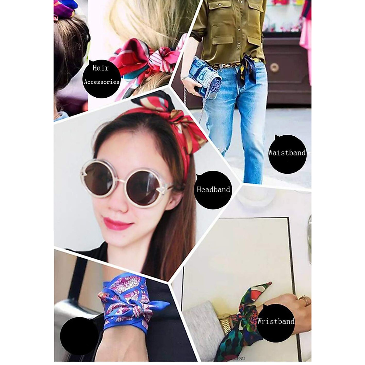 10PCS Silk Feeling Satin HeadScarf Neck Hair Small Square Scarf Color Random