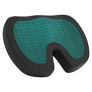 Amazon Basics Gel Enhanced Memory Foam Seat Cushion for Office Chair, Black