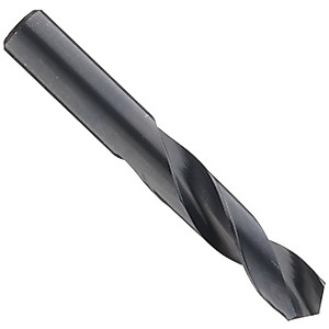 Chicago Latrobe 157 High-Speed Steel Short Length Drill Bit, Black Oxide Finish, Round Shank, 118 Degree Conventional Point, 9/16" Size (Pack of 1)