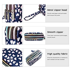 BIAOTIE Large Capacity Wristlet Wallet - Women Printed Nylon Waterproof Handbag Clutch Purse (F-13)