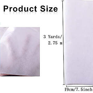 Non Woven Fusible Interface Blue/White Non Woven Interface Fabric 100% Air Filter For Face Mask DIY Supplies By Yard (3 Yards, White)