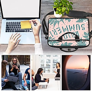 Summer Palm Tree Laptop Computer Bag Waterproof Shoulder Messenger Bag 13-15 inch Durable Laptop Tote Bag with Shoulder Strap Handle Lightweight Crossbody Briefcase