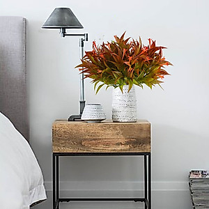 NAHUAA 8Bundles Artificial Plants Outdoor No Fade Fake Greenery Stems Faux Grass Plant for Spring Home Porch Garden Hanging Baskets Windowbox Table Centerpiece