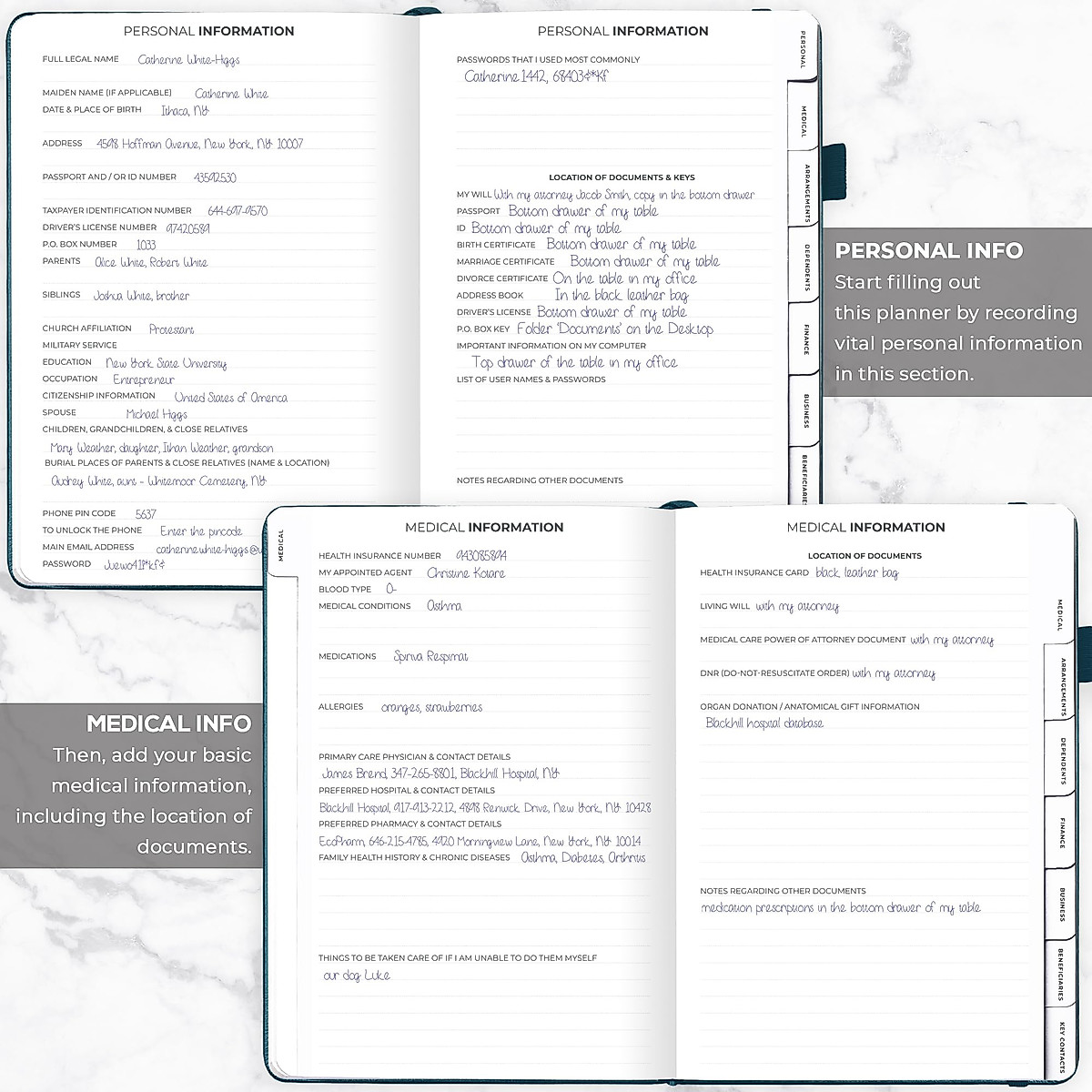 Clever Fox End of Life Planner – Final Arrangements Organizer for Beneficiary, Will Preparation, Last Wishes & Funeral Planning, A4 (Dark Teal)