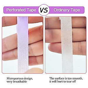 6 Rolls Lash Extension Under Eye Tape EBANKU Breathable Fabric Eyelash Tape Micropore Adhesive Tape for Eyelashes Extension Supply Individual Eye Lashes Tools (Purple)