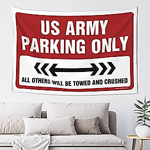 Man Cave Rules Us Army Parking Only Tapestry Space Decor Vintage Decor (Size : 75X100CM)