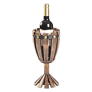 Wooden Wine Goblet Shaped Vintage Decorative Single Bottle Wine Holder