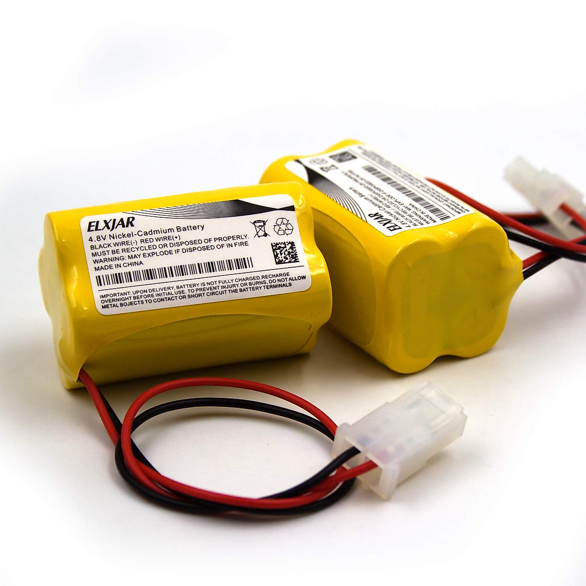 elxjar (5-Pack) 4.8V 800mAh Ni-CD AA Battery Pack Replacement for Energizer N20AE015A CUSTOM-222 NIC0905 OSA146 Prescolite EDCNRB Exit Sign Emergency Light