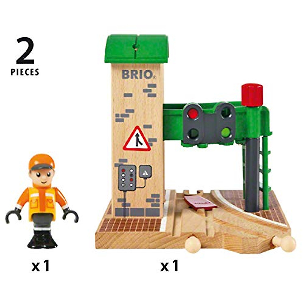 Brio World 33674 - Signal Station - 2 Piece Wooden Toy Train Accessory for Kids Age 3 and Up