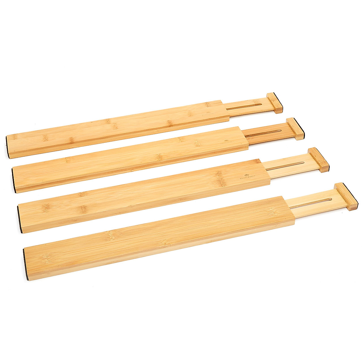RoyalHouse Large Drawer Organizer (18" - 22") Adjustable Bamboo Drawer Dividers Organizers, Expandable Drawer Separators for your Kitchen, Bedroom, Bathroom, Dresser, Office, and More (4 pieces)