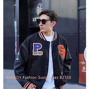 FEISEDY Women Oversized Vintage Polarized Sunglasses Square Cute Trendy Classic Simple Men B2758