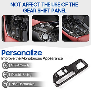 Fit for Toyota Supra GR A90 A91 MK5 2019-2024 Gear Shift Panel Trim Cover, Gear Shift Console Anti-Scratch Panel Protector Frame Cover, Carbon Fiber Pattern Black