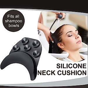 Taotiieout Shampoo Bowl Neck Rest Pillow,Salon Neck Rest Cushion, Neck Cushion Shampoo Bowl Neck Pillow Gripper Hair Washing Sink Tool (Black)