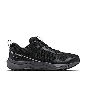 Columbia Men's Plateau Waterproof Hiking Shoe, Black/Steam, 10 Wide