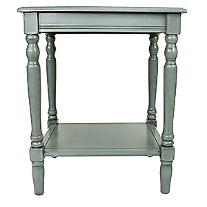 Decor Therapy Simplify Wood Accent Storage Shelf End Table, 24 x 19.5 x 15.75, Antique Artic Blue