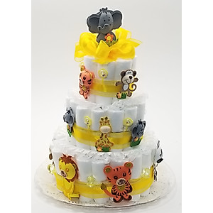 Noah's Ark - Jungle Animals Baby Shower Diaper Cake Kit for a 3 Tier Cake