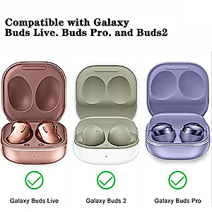 Winproo One-Piece Armor Cover Compatible Galaxy Buds 2 / Pro 2021 Galaxy Buds Live 2020 Case, Silicone Shock Resistant Samsung Earbuds Full Body Protective Case with Zipper Box and Keychain