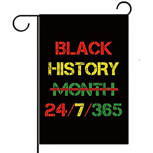 Jiudungs Black History Month Garden Flag 12x18 Double Sided Black History Month Decoration Afro American Country Celebration Holiday Decoration Outdoor Yard