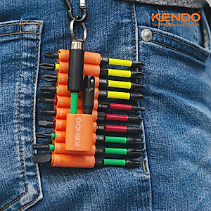 KENDO 22 Piece Impact Hex Head Wrench Bit Set with Magnetic CNC Machined Tip, 1/4 Hex Shank S2 Steel Hex Bits, 2" Long, 20+1 Pack (Metric and SAE)