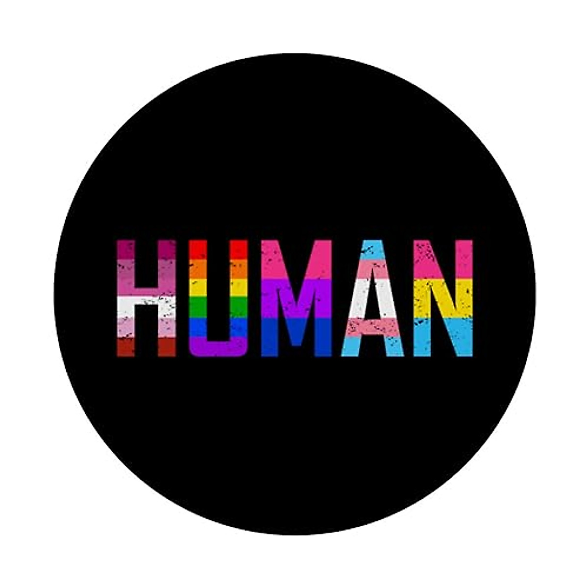 HUMAN Flag LGBT Shirt Gay Pride Month Transgender PopSockets Standard PopGrip